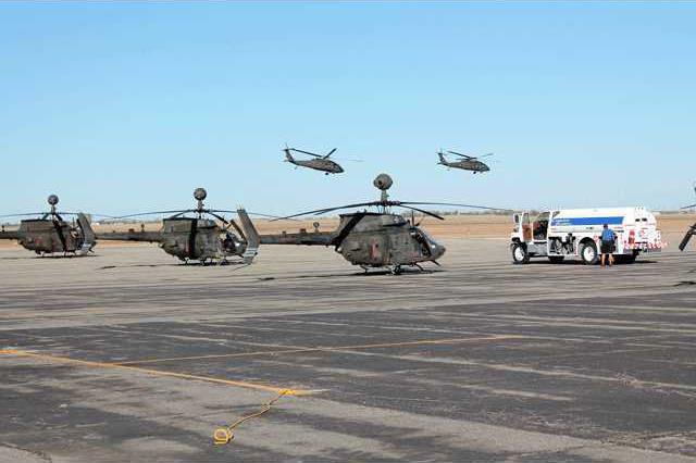 Helicopters stop at Great Bend Airport - Great Bend Tribune