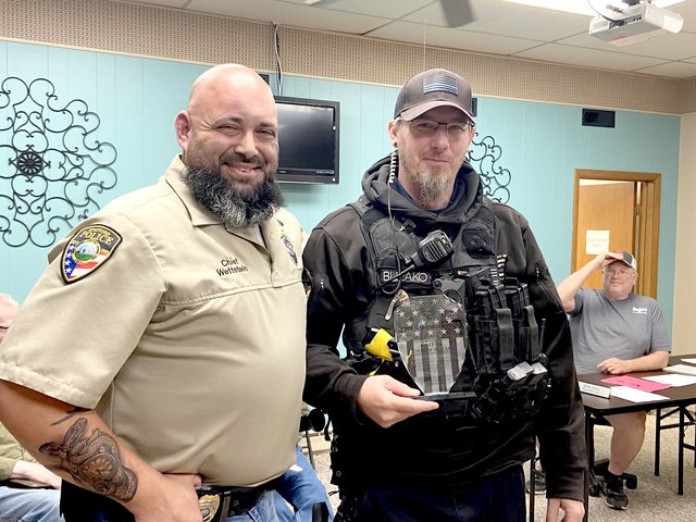 Stafford PD officer recognized for life-saving event - Great Bend Tribune